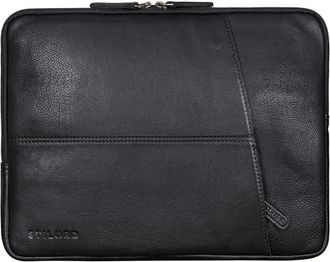 STILORD Merkur Pochette Ordinateur 14 Pouces Cuir, Housse 13,3 Pouces Vintage, Etui PC Femme, Sacoche Homme, Protection Portable, Couleur:ossidiana nero