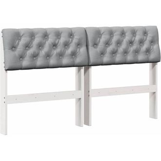 vidaXL Gepolstertes Kopfteil Hellgrau 140 cm Massives Kiefernholz vidaXL