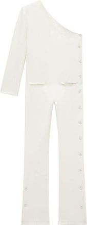 Courr&egrave;ges Asymmetrischer Krepp-Jumpsuit - Wei&szlig;