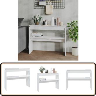 vidaXL Table console blanc brillant 102x30x80 cm bois dingénierie - Table Basse - Meuble Dentrée - Table Dappoint - Rangement Décoratif - Design Moderne