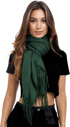 Glamexx24 Schal Damen Winterschal Langer Schal mit Fransen Baumwolle Warm Herbst Winter Unifarben Deckenschal und T&uuml;cher 200 x 74 cm