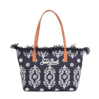 MC2 Saint Barth Femme, Sacs, Bleu, Taille: ONE Size City Bag Mid Fringe Sangallo