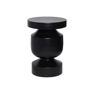 Sweeek Table dappoint. Bout de canap&eacute;. Table de Chevet en m&eacute;tal Coloris Noir. Alma. &Oslash;30.5 x H 43.5cm