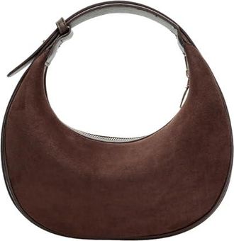 Generic Sac &agrave; bandouli&egrave;re en daim pour femme, sac &agrave; main vintage Hobo en forme de croissant avec sangle r&eacute;glable, sac dhiver et dautomne, style r&eacute;tro Y2K, caf