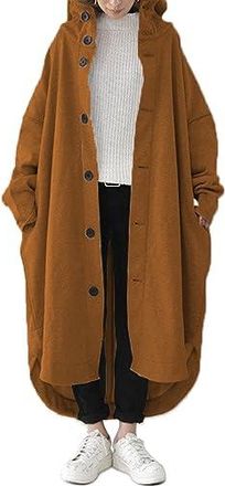 Generic Veste coupe-vent &agrave; capuche pour femme - Couleur unie - Personnalisable, caf&eacute;, XXL