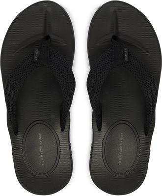 Tommy Hilfiger Zehentrenner Tommy Hilfiger Molded Padded Hilfiger B Sandal FM0FM05901 Schwarz