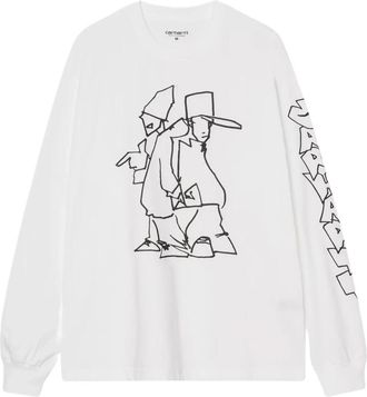 Carhartt Work in Progress L/S Blinkerfluid T-Shirt - - Tops - Herren - Wei&szlig; - M