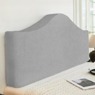 Generic Europ&auml;ischer Stil unregelm&auml;&szlig;ig gew&ouml;lbt Bettkopfteil Bezug hochelastisches Strick Stretch Staubschutzh&uuml;lle f&uuml;r Kopfteil Bezug Dunkelgrau 140-160cm