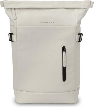 Kapten & Son Rucksack Aarhus Oyster 14 L | Rucksack Damen & Herren Beige | Rolltop mit 14 Laptopfach | Backpack ideal für Reisen, City, Uni, Arbeit | wasserabweise
