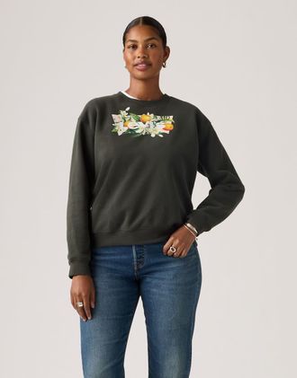 Levi's Sweat ras de cou d&eacute;contract&eacute; &agrave; imprim&eacute; graphique - Noir