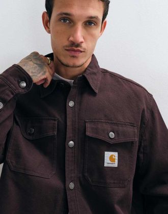 Carhartt Work in Progress Selby Hemdjacke in Dunkelbraun