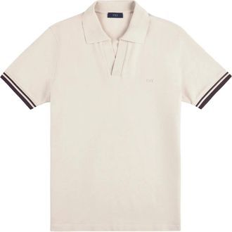 Fay Homme, Tops, Beige, Taille: L Polo Sans Bt. Piquet Str. Rayures