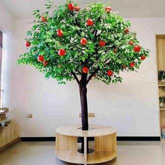 Generic Kunstpflanzen Groß Apfelbaum, mit Apfelzweig und Früchte, für Drinnen und Draußen, Moderne Dekoration, Dekoration Badezimmer Wohnzimmer Schlafzimmer B