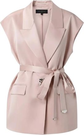 Pinko Pinko, Femme, Vestes, Rose, Taille: 40 FR Veste Sans Manches en Satin