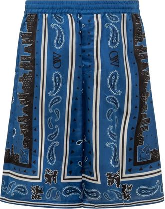 Off-white Homme, Shorts, Bleu, Taille: S Shorts en viscose