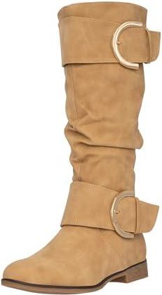 Elara Bottines Femme Bottes à Glissière Chunkyrayan JY1989 Khaki-39