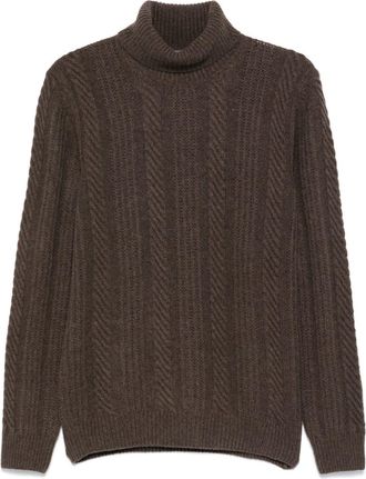 Corneliani pull à col roulé - Marron