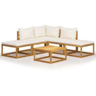 vidaXL Vidaxl - 6-tlg. Garten-Lounge-Set mit Kissen Massivholz Akazie