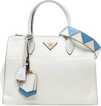 Prada sac à main City Saffiano Greche Paradigme Bag (2013-2025) - Blanc
