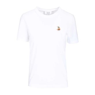 Maison Kitsun&eacute; Dreaming Fox Regular T-Shirt - - Tops - Damen - Wei&szlig; - XS