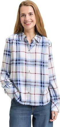 Tom Tailor 1051661 Blouse, 40420-Off White Blue Big Check, 44 Femmes