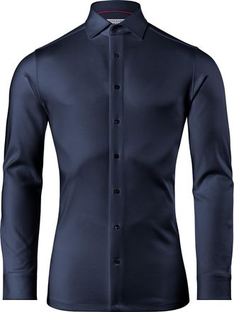 Vincenzo Boretti Hemd, Slim-fit/tailliert, Jersey - b&uuml;gelfrei dunkelblau 37-38