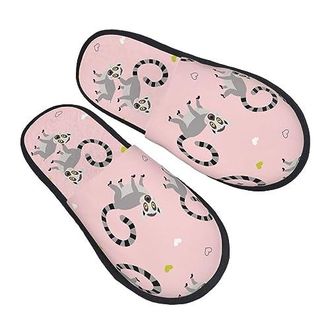 Generic L&eacute;muriens Mignons Homme Femme Chaussures De Maison Peluche Slippers Antid&eacute;rapantes Chaussons Pour Hiver Ext&eacute;rieur Automne L