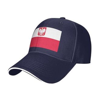 Generic Chapeau De Baseball Drapeau Et Eagle Polonais Chapeau De Golf D&eacute;contract&eacute;e Classique Casquette Unisexe, pour Camping, Gar&ccedil;on, Hommes, 55-59cm
