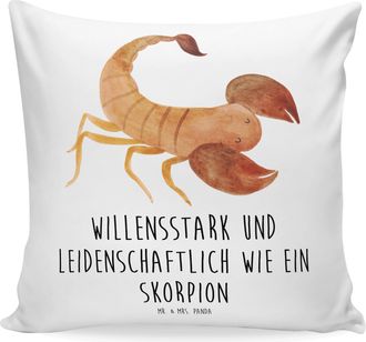 Mr. & Mrs. Panda Sitzkissen Sternzeichen Skorpion - Geschenk, Kissenbez&uuml;ge, Sofakissen, Dekokissen 40x40, Skorpion Sternzeichen, Skorpion Geschenk