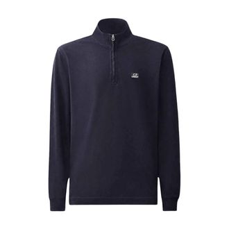 C.P. Company C.p. Company - Polo Manches Longues Stretch Piqu&eacute; Demi-Fermeture &Eacute;clair - Homme - Sweatshirts et sweats &agrave; capuche - Bleu - Taille: XL