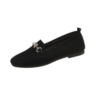 Generic Ballerines plates en tricot confortables pour femme - Couleur unie - Respirantes - L&eacute;g&egrave;res et confortables - Chaussures de marche d&eacute;contract&eacute;es en ple