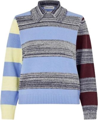 Stine Goya Femme, Tops, Multicolore, Taille: 38 FR Mix Stripe Polo Collar Sweater