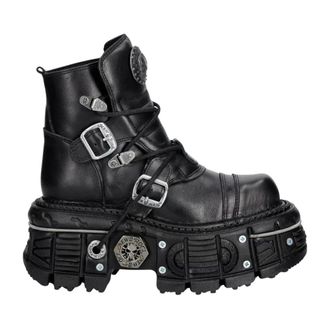 New Rock Plateau-Schn&uuml;rstiefel - - Shoes - Damen - Schwarzk - 38 EU