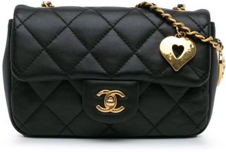 Chanel Hobo Bags - Mini Rectangular Quilted Lambskin Heart Charms Fla - Gr. unisize - in Schwarz - für Damen