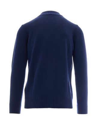 Eleventy High-Neck Wool Cardigan - Navy