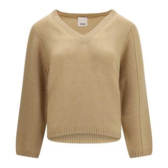 Allude V-Ausschnitt Kaschmir Pullover - - Knitwear - Damen - Beige - M