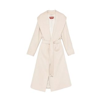 Max Mara Cremewei&szlig;er Mantel mit Schalkragen - - Coats - Damen - Beige - M