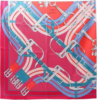 Hermès écharpe Mors A Jouets Carré 90 (années 2010) - Rose