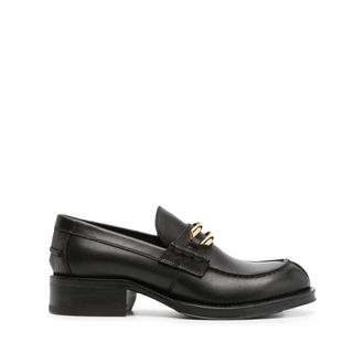 Lanvin Schwarze Leder-Loafer mit Schnallendetail - - Shoes - Damen - Schwarzk - 35 EU