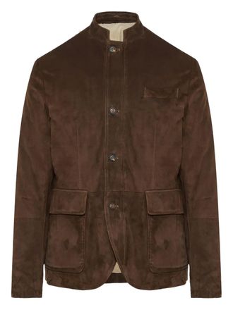 Eleventy veste en daim à boutonnière - Marron