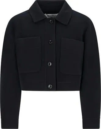 Max Mara veste boutonn&eacute;e &agrave; poches et coupe boxy - Bleu