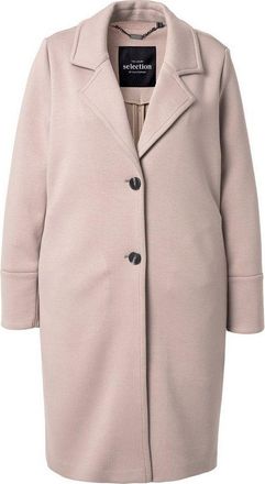 Ulla Popken Outdoorjacke Scuba-Mantel Reverskragen breite B&uuml;ndchen