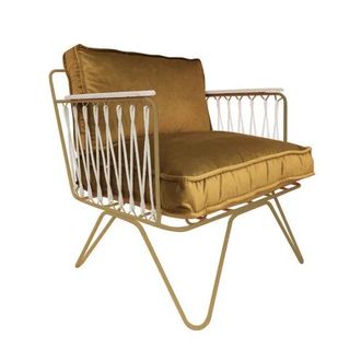 Honor&eacute; Fauteuil Croisette dor&eacute; mat epoxy, velours Honor&eacute;