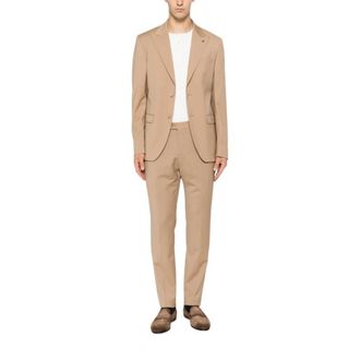 Manuel Ritz Anzug mit Spitzfasson - - Suits - Herren - Beige - L