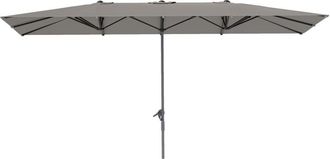 OUTSUNNY Parasol de jardin grande taille dim. 4,51 x 2,64 m manivelle alu métal polyester haute densité upf 50+ gris