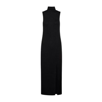 Vince &Auml;rmelloses Turtleneck-Kleid mit Seitenschlitz - - Dresses - Damen - Schwarzk - L