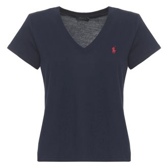 Ralph Lauren Femme, Tops, Bleu, Taille: 44 FR T-shirt &agrave; col en V