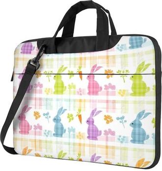 Generic Housse de protection antichoc &agrave; rayures pour ordinateur portable de 15,6, motif lapin, avec bandouli&egrave;re, pour homme et femme, multicolore, 15.6 inch