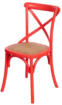 Biscottini International Vintage Massivholz Esszimmerstuhl - Thonet Rattan K&uuml;che und Wohnzimmer St&uuml;hle - Gepolsterte St&uuml;hle f&uuml;r drinnen und drau&szlig;en - Rustica Cross Gestrickter