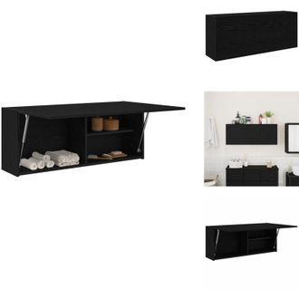 vidaXL Vidaxl - Armoire murale de bain noir 100x25x40 cm bois ding&eacute;nierie - Armoire Murale De Salle De Bain - Armoires Murales De Salle De Bain - Placard